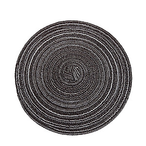 Round Dinner Table Centerpiece Placemats Washable Woven Vinyl Placemats for Dining Table Easy to Clean Plastic Placemats Dark Place Mats