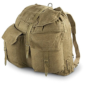 Original Czech army vintage backpack with Y straps suspenders M60 canvas daypack rucksack retro hiking buschraft