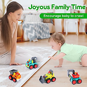 Baby Toy Cars for 1 Year Old Boy Girls Gifts, 6Pcs Mini Construction Truck Toys Push and Go Car for Toddler Age 1-3 Baby Toys 12 18 Months Educational Toys for 1 2 3 Year Old Boy Birthday Gifts