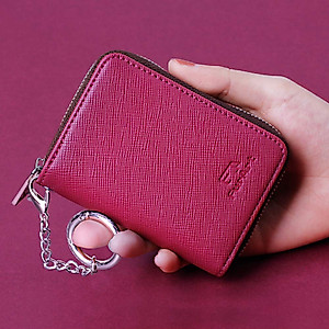 FurArt Credit Card Wallet, Zipper Card Cases Holder for Men Women, RFID Blocking, KeyChain Wallet, Compact Size