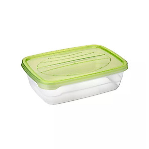 Dialust Rectangular Plastic Food Storage Container with Air Tight Lid Kitchen Food Container Meat Box Fridge and Freezer Storage Boxes Bowl - 225ml, 325ml, 650ml, 1250ml, 2200ml, 3500ml, 6 Pcs, Clear