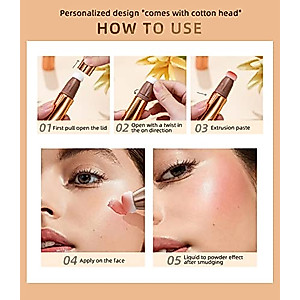 GL-Turelifes Liqiud Contour Beauty Wand, Liquid Highlighter and Bronze Stick with Cushion Applicator Attached Easy to Blend Brightens Facial Gloss Makeup Multi Functional Cosmetic (#1)