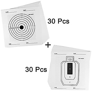 60 Shooting Practice Paper Airsoft Target - EZYoutdoor Portable & Reusable BB Target Trap Stand with Easy Clean Net Catcher - for Outdoor and Indoor Training