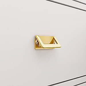 DiDuGo Nursery Dresser Changing Table Dresser with 6 Drawers, Gold Metal Handles, for Nursery Room White (45.1" W x 18.9" D x 32.9" H)