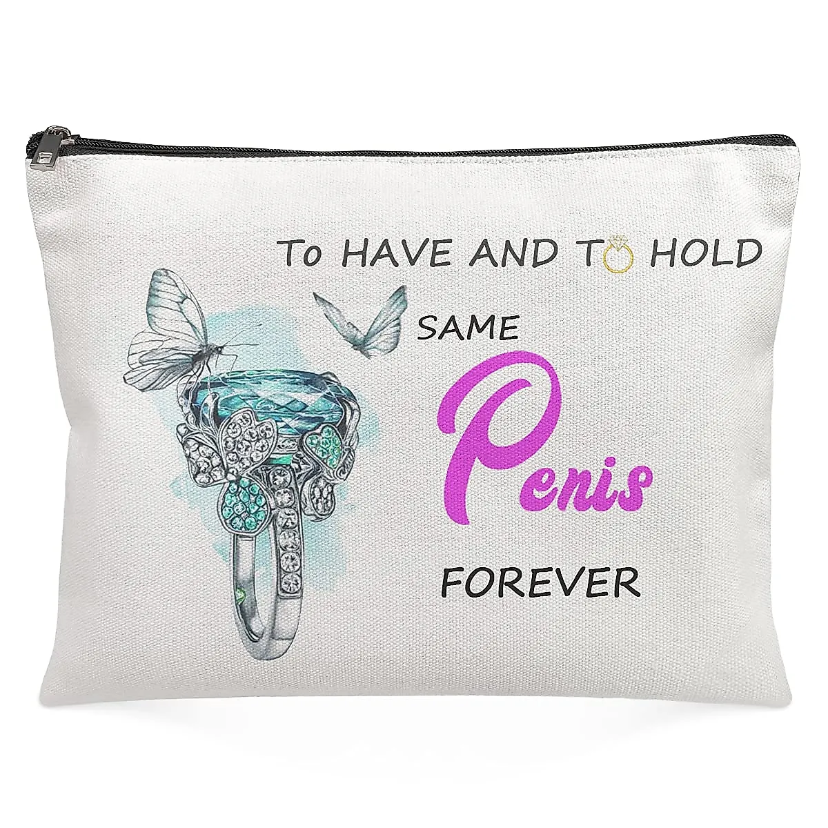 Hookoome Wedding Survival Kit For Bride Gifts Cosmetic Bags-Same Pen-is Forever -Funny Multipurpose Travel Toiletry Pouch With Zipper Canvas Bag For Women Bridal Shower Bachelorette Party Gifts