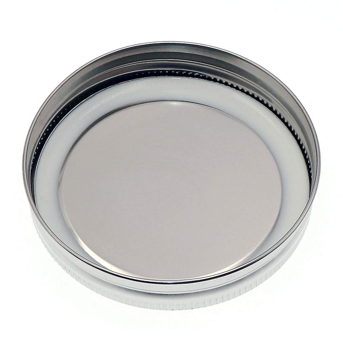 Stainless Steel Rust Proof Mason Jar Canning Lids and Bands/Rings - 10 Pack - Split-Type Mason Jar Tops/Caps for Wide Mouth (86MM) Jars, Polished Surface, Reusable, Leak Proof