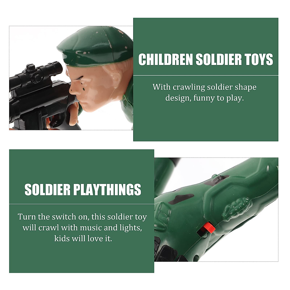 Gadpiparty Electric Kirsten dunst Plastic Soldier Toys with Light and Sound 2 pcs Plastic Crawling Soldiers Kids Model take The Lead Toys tin Man