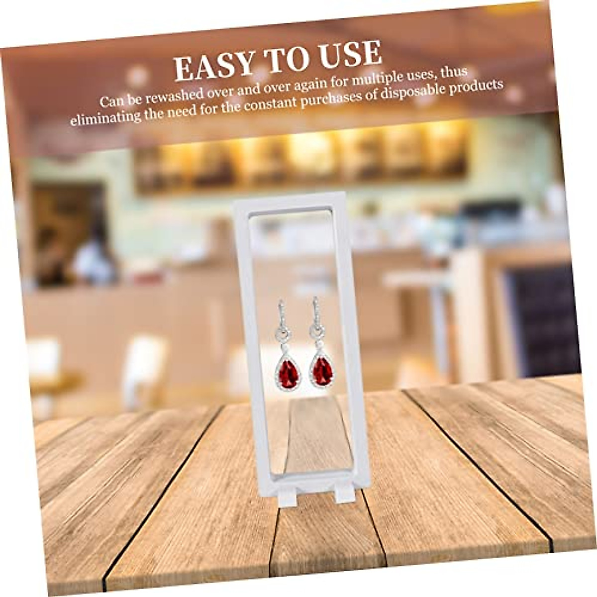 CRILSTYLEO 50pcs Display Stand Base Necklace Organizer Stand Rock Display Case Acrylic Display Risers Bracelet Storage Box Bases Specimen Display Case Challenge Coin Display Plastic Bases 3D