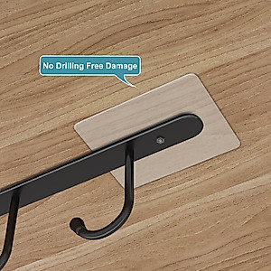 ECROCY Adhesive Cup Holder Under Cabinet - 3pcs x 6 Hook Coffee Cup Mug Holder for Kitchen, Fit for 1 Inch Thickness Shelf or Less - Only Fit for Flat Buttom Cabinet Without Any Lip