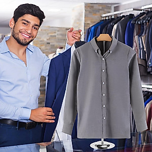 Entjor Adjustable Adult T Shirt Display Flexible Shoulder Stand Portable Black Metal Clothes Hanging Rack for Clothing Garment Coat Retail Vendor, Height 16-28 Inch (1 PCS)