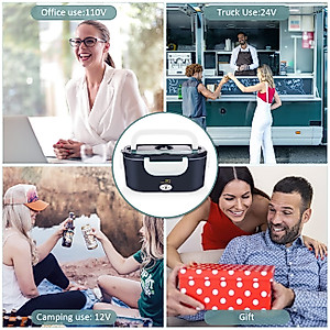 Andvon Electric Lunch Box 60W Food Heater 3-In-1 Portable Food Warmer Lunch Box for Car & Home,1.5L Heated Lunch Boxes for Adults, Truckers,with Carry Bag