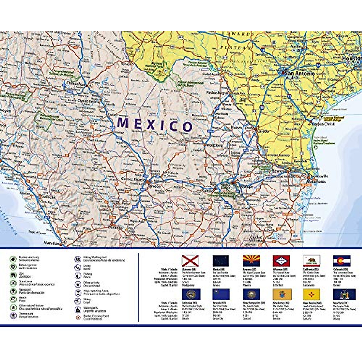 XXL USA Map Premium Poster Giant America Map with all States 55" x 39" MAPS IN MINUTESÙ (55"x39")