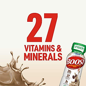 BOOST High Protein with Fiber Complete Nutritional Drink, Cafe Mocha, 8 fl oz Bottle, 24 Pack