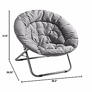 Urban Shop Canvas Oversized Polycanvas Saucer Chair, Grey