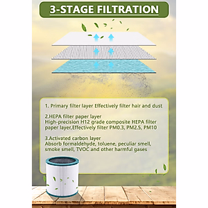 2 Pack,Air Purifier Filters Replacements,True HEPA Premium Grade Filters for Dyson Tower Purifier Pure Cool Link TP00,TP01,TP02,TP03,BP01,AM11 Models.Desk Purifier, Compare to Part # 968126-03