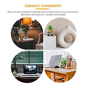 6pcs Hand Plant Planting Base Indoor Random Bonsai Decoration Home Decorative Pots Office Decor Gardening Pot Small Vase Flower Painted for Cactus Containers