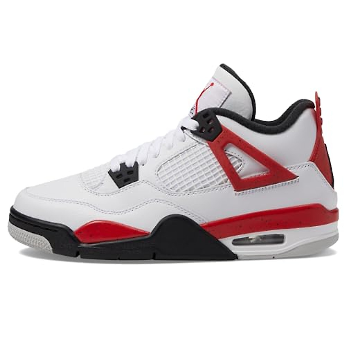 Jordan Boy's Air 4 Retro (Big Kid) White/Fire Red/Black/Neutral Grey 7 Big Kid M