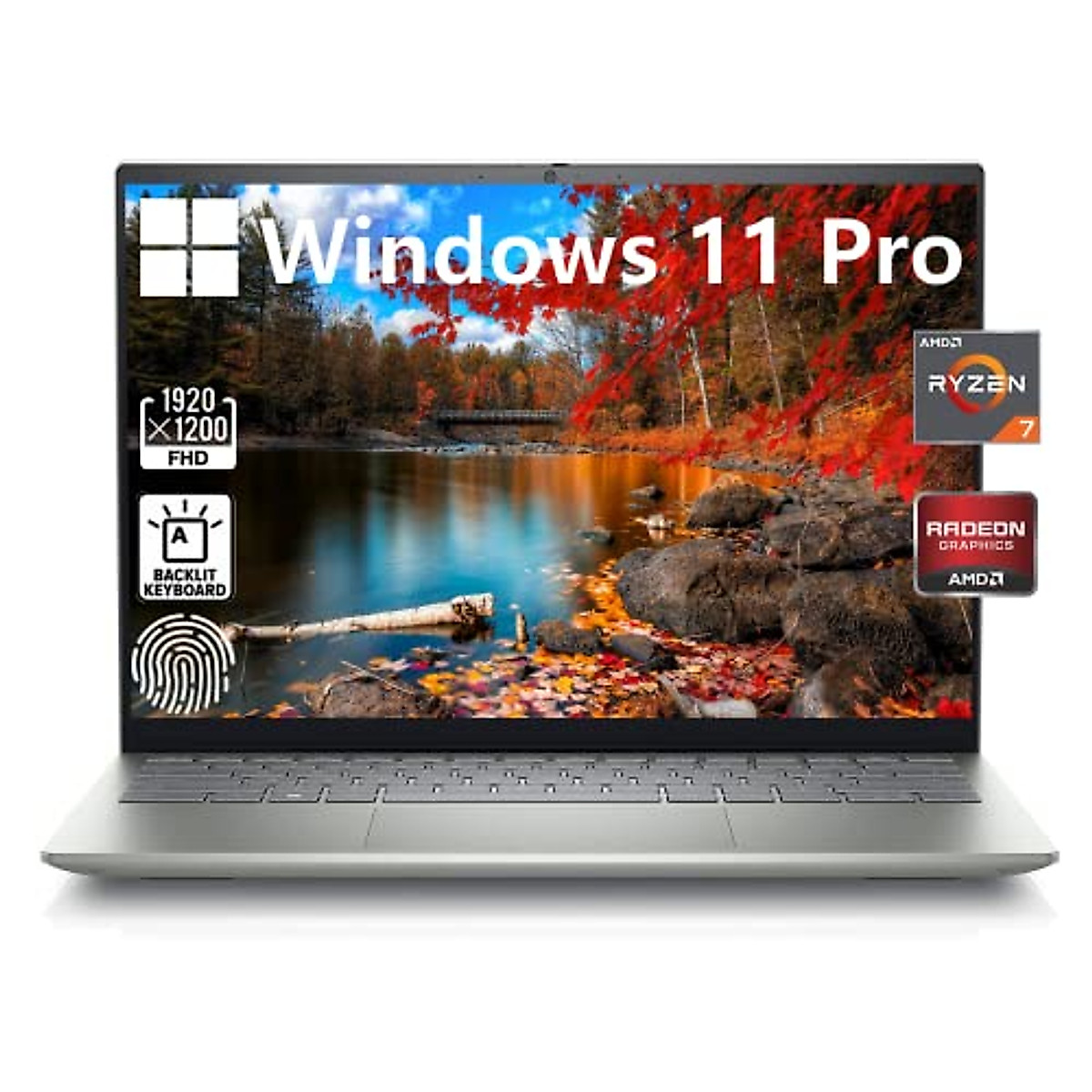 Dell Inspiron 5425 [Windows 11 Pro] Business Laptop, 14''FHD Display, AMD Ryzen7 5825U, 16GB RAM, 512GB SSD, Backlit Keyboard, Fingerprint Reader, USB-C, HDMI, WiFi 6, Long Battery Life, Pebble Green