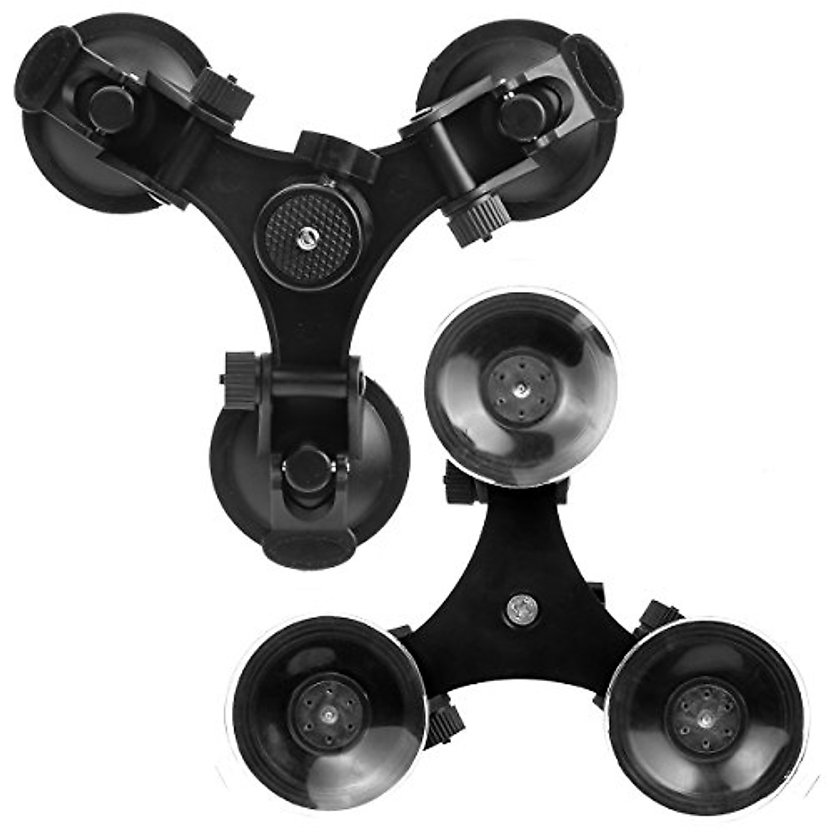 EZESO ESSENTIAL SKINCARE Camera Mount for Car - Camera Suction Mount - Car Mount Triple Suction Cup Mount with 1/4 Threaded Head 360 Degree Tripod Ball Head