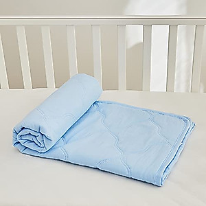 Down Alternative Toddler Quilt Comforter Super Soft Design for Baby Boys Girls, Breathable Quilted Crib for Winter Nap Sleeping Nursery Bed Light Blanket - 39”x59” Blue