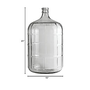 FastRack 3 Gallon Italian Glass Carboy Clear | Food Grade, Leak-Proof for fermentation, brewing & storage | 3 Gallon Fermenter | Large Glass Carboy for Home Brewing, Kombucha, Wine and Beer | 1 Pack