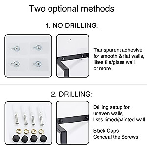 Bathroom Wall Towel Rack, Stainless Wall Mounted Towel Racks Holder with 2 Bars, Organizer for Storage of Rolled Bath Towels or Washcloths Hand (16 inches)