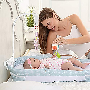 AIFUDA 25 Inch Baby Musical Crib Mobile Bed Bell Holder Infant Bed Decoration Toys Rotating Music Box Nut Screw Arm Bracket