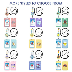 Teacher Lanyards for Id Badges & Keys, ID Badge Card Holder with Silicone Beaded Lanyard, Acrylic Beaded Breakaway Neck Lanyards Name Tag for Women Teacher Nurse - Do What Makes You Happy