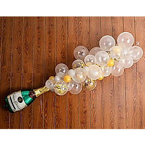 Champagne Bottle Balloon Kit, 2Pcs 40" Champagne Bottle Balloon & 70Pcs Assorted Balloons Ideal for Wedding Birthday Bachelorette Bridal Shower Party Decorations