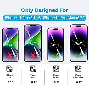 imluckies [3 Pack] Camera Lens Protector for iPhone 14 Pro 6.1" / iPhone 14 Pro Max 6.7", 9H Tempered Glass Film with Anti-Flash Ring, HD Clear, Scratch Resistant, Case Friendly, Easy Installation