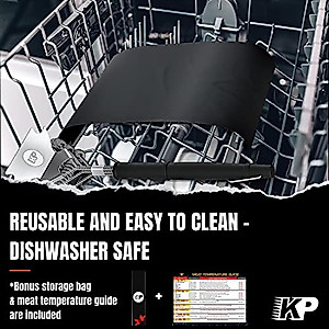 Kitchen perfection 2 Magical BBQ Grill Mat for Gas Grill - Heavy Duty Extreme Heat Resistant 600 F Grill Mats for Outdoor Grill -Non Stick, Reusable and Easy to Clean |Superior Value Set +3 Bonuses