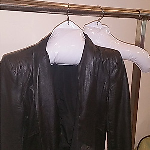 Coralpearl Inflatable Hanger Travel X 2, White Round Shoulder, Portable Folding Clothes Drying Rack in Metal Hook,Space Saving Coat Storage Set Non Slip Foldable for Home Car Camping Indoor Outdoor