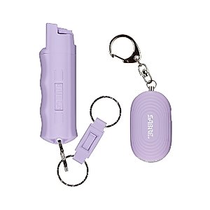 SABRE Personal Safety Kit with Pepper Spray and 2-in-1 Personal Alarm with LED Light, 0.54 fl oz, 25 Bursts,130dB Alarm, Audible Up to 1,250 Feet