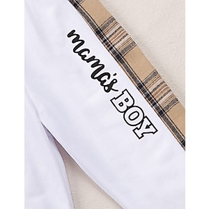 Yoxindax Toddler Baby Boy Clothes Outfits Plaid Bear Long Sleeve Hoodie Sweatshirt Patchwork Pants Fall Winter Clothes for Boys(4-5t)