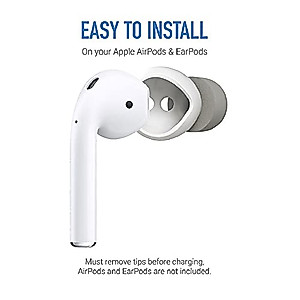 Comply SoftCONNECT Soft Foam Replacement Earphone Tips for Apple AirPods (Gen. 1 & 2), Apple Earpods, and Comparable Headphones (Large, 2 Pairs)