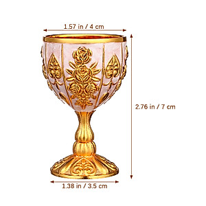 FOMIYES Royal Chalice Cup Vintage Goblet Cup Wine Liqueur Cup Shot Glass Unbreakable Cocktail Cup Worship Buddha and God of Wealth Champagne Goblet Cup for Party