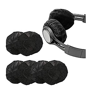 Saidbuds 100 Pcs Sanitary Headphone Ear Covers Disposable Non-Woven Stretch Earpad Covers Hygienic Earmuff Covers for Most On Ear Headphones with 2~3 Inches Earpads (Black)