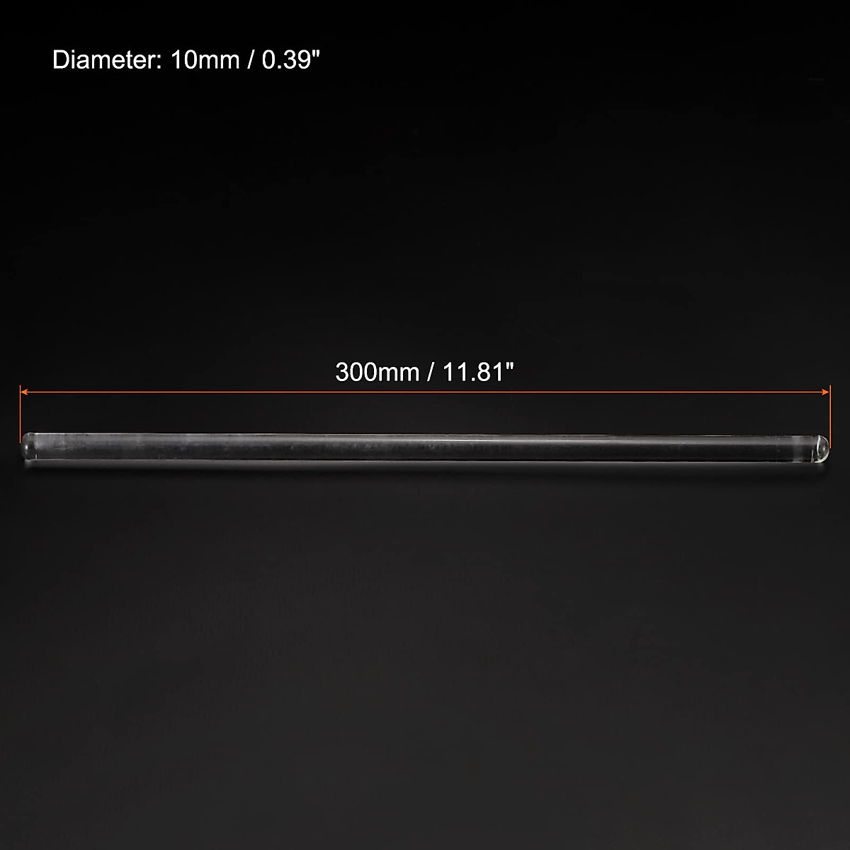 MECCANIXITY 3.3 Borosilicate Glass Stick 11.81" Length 10mm Dia Stir Rod Mixing Tools with Both Ends Round for Lab Kitchen Science 10Pcs