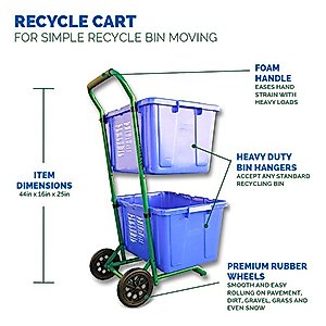 Recycle Cart for Recycle Bins Robust Recycle Cart for Simple Recycle Bin Moving | Recycle Caddy (Single Pack)