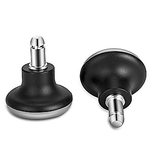 uvce Bell Glides Replacement Office Chair Swivel Caster Wheels to Fixed Stationary Castors, Short Profile with Separate Self Adhesive Felt Pads Black 5pcs