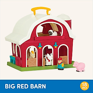 Battat – Classic Barn Playset – Farm Toys For Toddlers – Farm Animals – Farmer's Barn With Carry Handle – 18 Months + – Big Red Barn