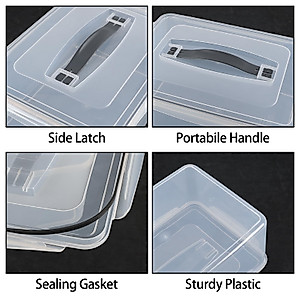 Sadstory 16 Quart Airtight Plastic Gasket Boxes with Handles, Food Storage Bin with Sealing Lid for Bread, 6 Packs