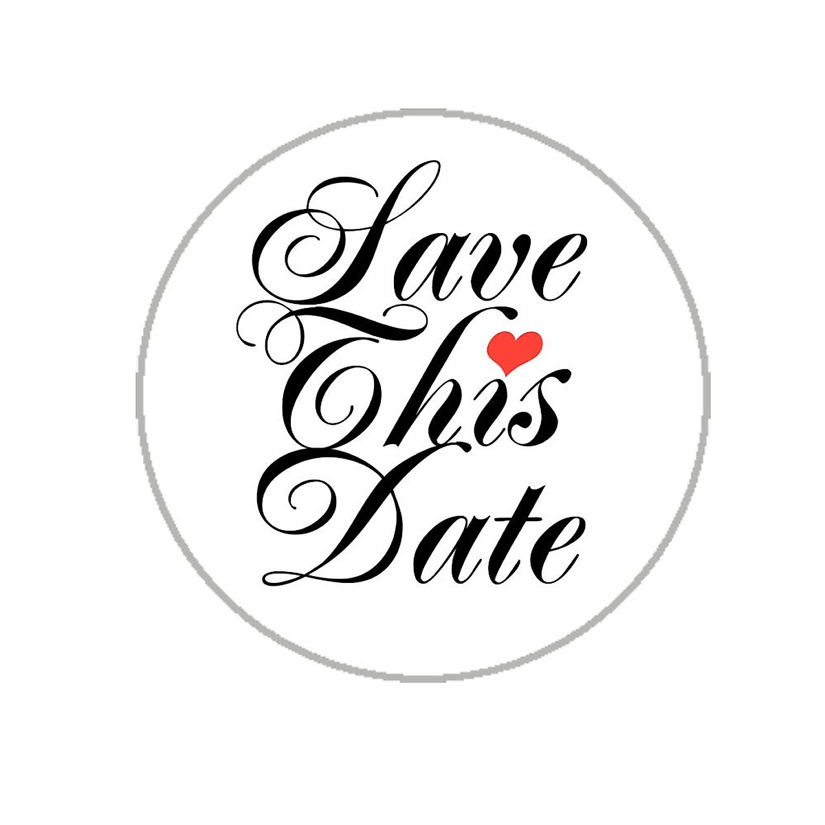 Save The Date Envelope Seals - 1.2" Circle Stickers - 144 Wedding Stickers (Heart)