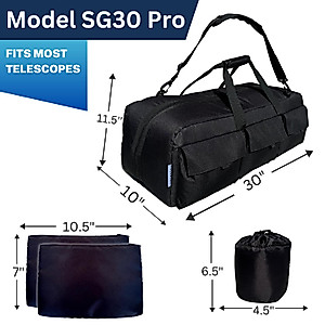 OBENBERG Professional 30" Telescope Bag: High-Density Foam Travel Universal Carrying Case for Celestron, Meade, Orion & Vixen with Shoulder Strap & Accessories, Perfect for Astronomy & Photography