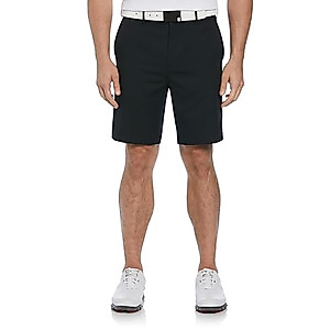 PGA TOUR Mens Flat Front With Expandable Waistband (Size 30 - 44) Golf Shorts, Black, 34 US