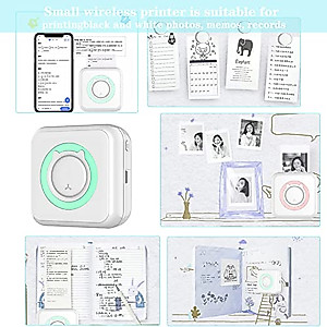 Instaproud - Portable Sticker Printer, Mini Printer Sticker Maker, Mini Pocket Thermal Printer, Mini Printer Portable Bluetooth-Compatible Photo Printer for Photos, Diaries, Memos (Pink(Set-5))