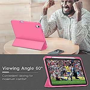 ZryXal New iPad 10th Generation Case 10.9 Inch 2022 with Pencil Holder, Smart iPad Case with Soft TPU Back [Support Auto Wake/Sleep] (Watermelon)