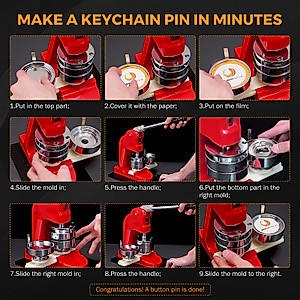 BEAMNOVA Metal Button Parts Supplies 100 Set of 58mm / 2.28 in (2-1/4 inch) Keychain Bottle Opener for Button Maker Machine