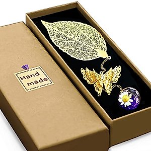 Aimfar Handmade Bookmark Birthday Gifts Teacher Christmas Gifts Butterfly Book Mark Mothers Day Valentine's Day Teacher Appreciation Gifts for Women Female Librarian Readers Lady Mom Girls Book Lover