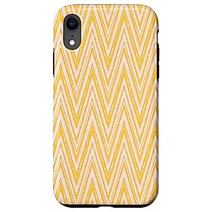 iPhone XR Yellow Boho Stripe Zig Zag Case